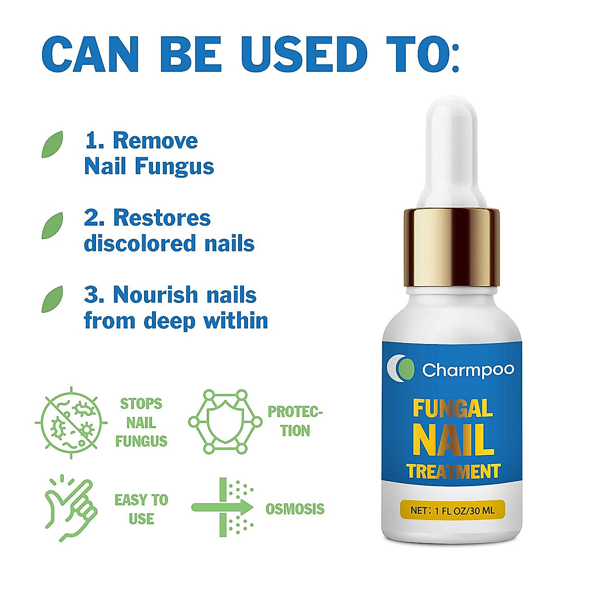 Charmpoo Fungus Nail Treatment for Toenail: Toenail Fungus Treatment Extra Strength - Toe Nail Antifungal Treatment Maximum Strength - Effective Fungal Nail Treatment for Fingernail&Toenail