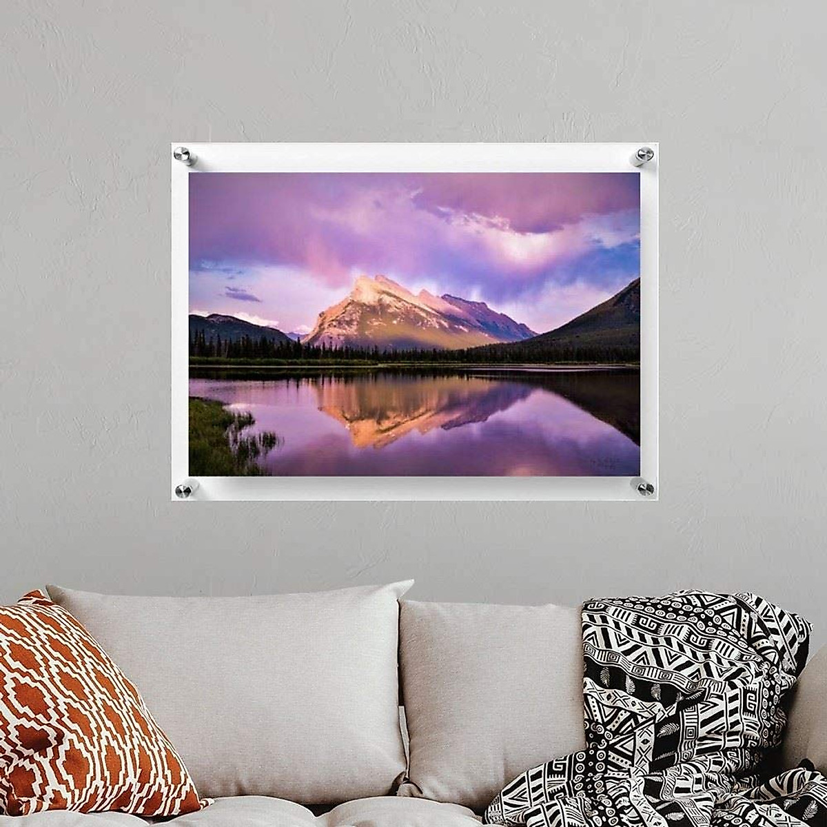 DistinctAndUnique 16" x 20" Clear Acrylic Wall Mount Floating Frameless Picture Frame Double Panel Plexiglass Display with Metal Standoff for Photos Artwork Posters Paintings (Full Frame is 19"x23")