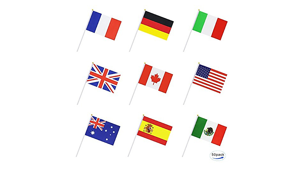 50 Countries International Flag Set – Perfect for Parades & Celebrations