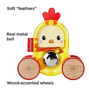 Fisher-Price Rollin’ Surprise Rooster, Push-Along Toy Vehicle for Baby