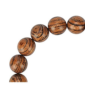 anzhongli Prayer Beads Bracelet 12MM for Men and Women Beaded Bracelet Sandalwood Elastic(12mm 17 beads Tiger skin)