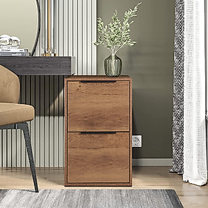 GEDELITE Wood File Cabinet, Vertical Storage Filing Cabinet with 2 Drawers for Letter Size,File Cabinets for Home Office,Brown