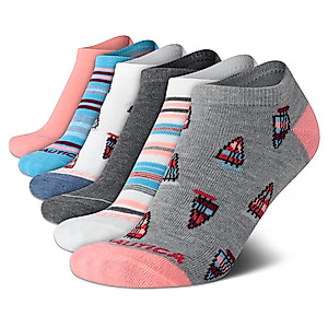 Nautica Women's Socks - Lightweight Athletic Low Cut Socks (6 Pack), Size 4-10, Heather Grey Asst