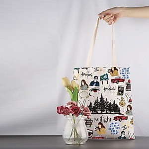 ENSIANTH Movie Inspired Gifts Edward's Gift Forks Washington Gift Vampire Lover Tote Bag City Of Forks Gifts