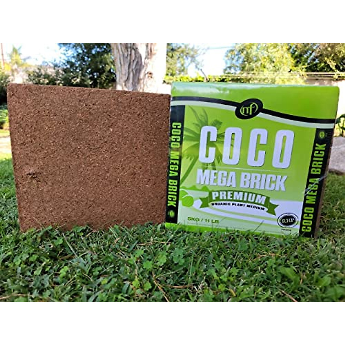 Coco Coir Mega Brick Organic Coconut Coir 11 Pound Coco Fiber Compressed Block Pre Washed Buffered Potting Soil Indoor Outdoor Garden Use Vegetable Flower Seed Starter