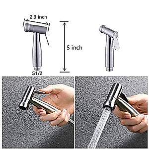 JIYTG Bidet Toilet Shower Bidet Sprayer Spray Douche kit Stainless Steel Bidet Booster Nozzle Toilet Spray Gun Set Shower