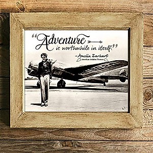 Amelia Earhart - Adventure - 11x14 Unframed Art Print - Great Gift Under $15 for Aviation Enthusiasts