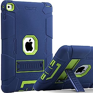 iPad Air 2 Case, BENTOBEN [Hybrid Shockproof Case] with Kickstand Rugged Triple-Layer Shock Resistant Drop Proof Case Cover for iPad Air 2 with Retina Display/iPad 6, Navy Blue/Green