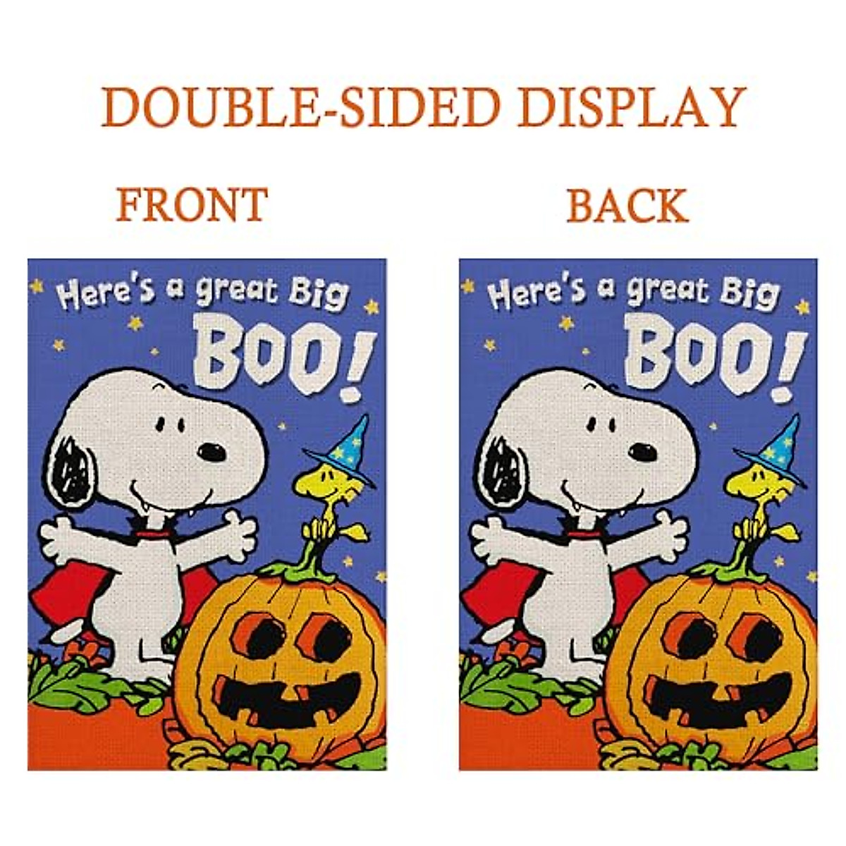 Halloween Garden Flag 12x18 Inch Spooky Boo Double Sided Vertical Farmhouse Decor for Seasonal Holiday Yard