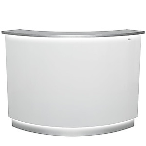 LED Illuminated Curved Reception Desk Reception Area Counter Janus Round