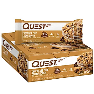Quest Nutrition Chocolate Chip Cookie Dough Protein Bars, 12 Count & Mini Cookies & Cream Protein Bars, 14 Count & Mini Chocolate Chip Cookie Dough Protein Bars, 14 Count
