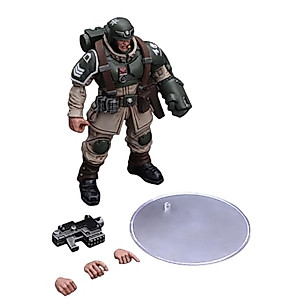 HiPlay JoyToy Warhammer 40K Collectible Figure: Astra Militarum Cadian Command Squad Veteran Sergeant with Power Fist 1:18 Scale Action Figures JT7936 (Veteran Sergeant with Power Fist)