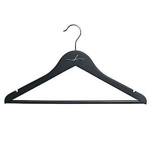 Isla Home High-Grade, Luxury Rubber Coated Hangers Non-Slip, Black, Ideal for Everyday Standard Use, 20-Pack, 17.5 X 0.5 X 9.6