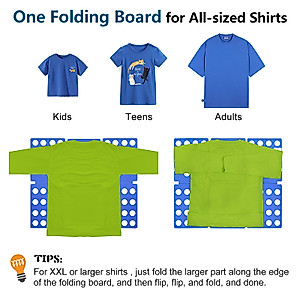 Shirt Folding Board Tshirt Folding Board t Shirt Folder Clothes Folding Board Plastic Laundry Folder Home Storage Tool for Adults and Children, Blue
