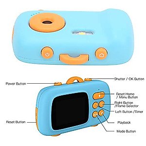 Kids Digital Camera, 2 inch Cute Cartoon Camera Toys, Support 32GB Memory Card Maximum, for Indoor, Outdoor