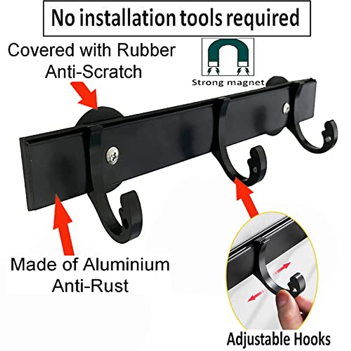 Pmsanzay Strong Magnetic Mug Holder Coffee Cup Rack Hanger Mug Hooks Coffee Cups Storage Organizer Stand for Coffee Mugs, Tea Cups On The Refrigerator, etc - Space Saving
