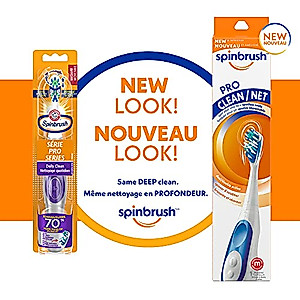 Spinbrush PRO CLEAN Battery Powered Toothbrush, Medium Bristles, 1 Count, Gold or Blue Color May Vary