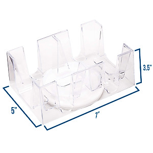 Brybelly Elite Rotating Card Deck Tray | Standard Sized Playing Cards | Rotates in Any Direction | Clear | 9 Deck Tray