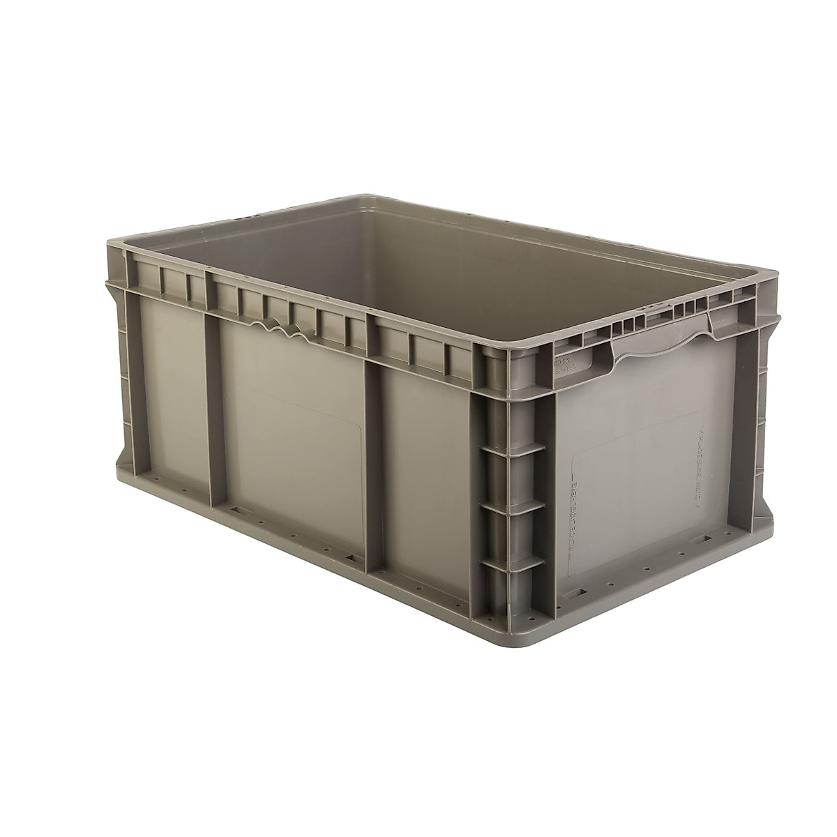 Hudson Exchange 24 x 15 x 11 (1 Pack) Straight Wall Handled Storage Container Tote, Gray/Brown