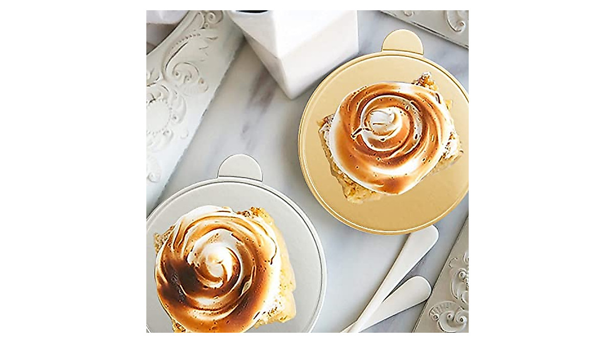 80 Pcs Gold Mini Cake Boards for Pastries & Events