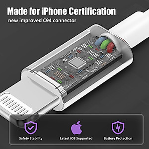 Essri for iPhone Charger 10 FT 3Pack, USB to Lightning Cable 10 Foot, Extra Long Fast Charging Cord 10 Feet Compatible with iPhone 14 13 12 11 Pro XR 8 7 6s Plus,iPad Pro Air Mini