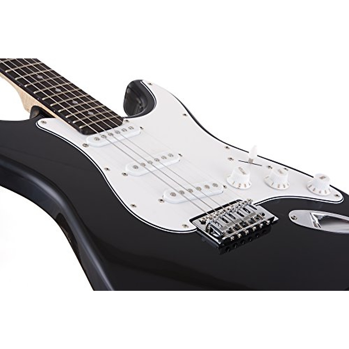 RockJam RJEG02 6 String Electric Guitar Beginner Kit with 10-Watt Amp, Gig Bag & Accessories-Black, Right, (RJEG02-SK-BK)
