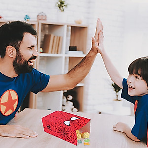 Asdasd 100 Pieces Spider Web Bags Hero Party Treat Bags Kraft Paper Goodie Bags Candy Bags with 104 Pieces Spider Web stickers fo Hero Custume Theme Birthday Party Decoration