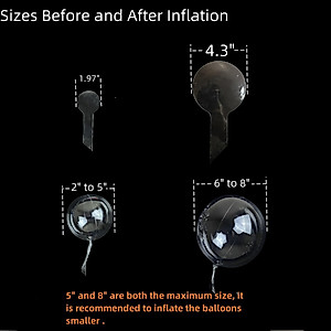 Clear Balloons, 100pcs Multi Sizes Small BoBo Balloons Crystal Tranparent Mini Fake Bubbles Balloons with Fishing Line for Balloon Arch