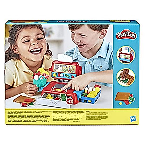 Play-Doh Cash Register Toy for Kids 3 Years and Up with Fun Sounds, Play Food Accessories, and 4 Non-Toxic Colors