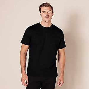 Amazon Essentials Men's Slim-Fit Short-Sleeve Crewneck T-Shirt, Pack of 2, Black, Small