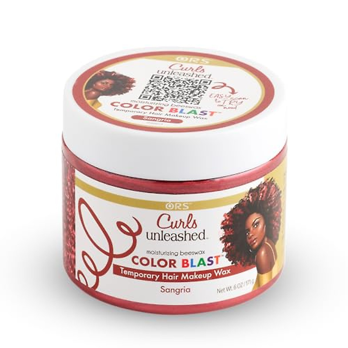 Curls Unleashed Color Blast Temporary Color Wax, Infused with Beeswax & Castor Oil, Sangria (6.0 oz).