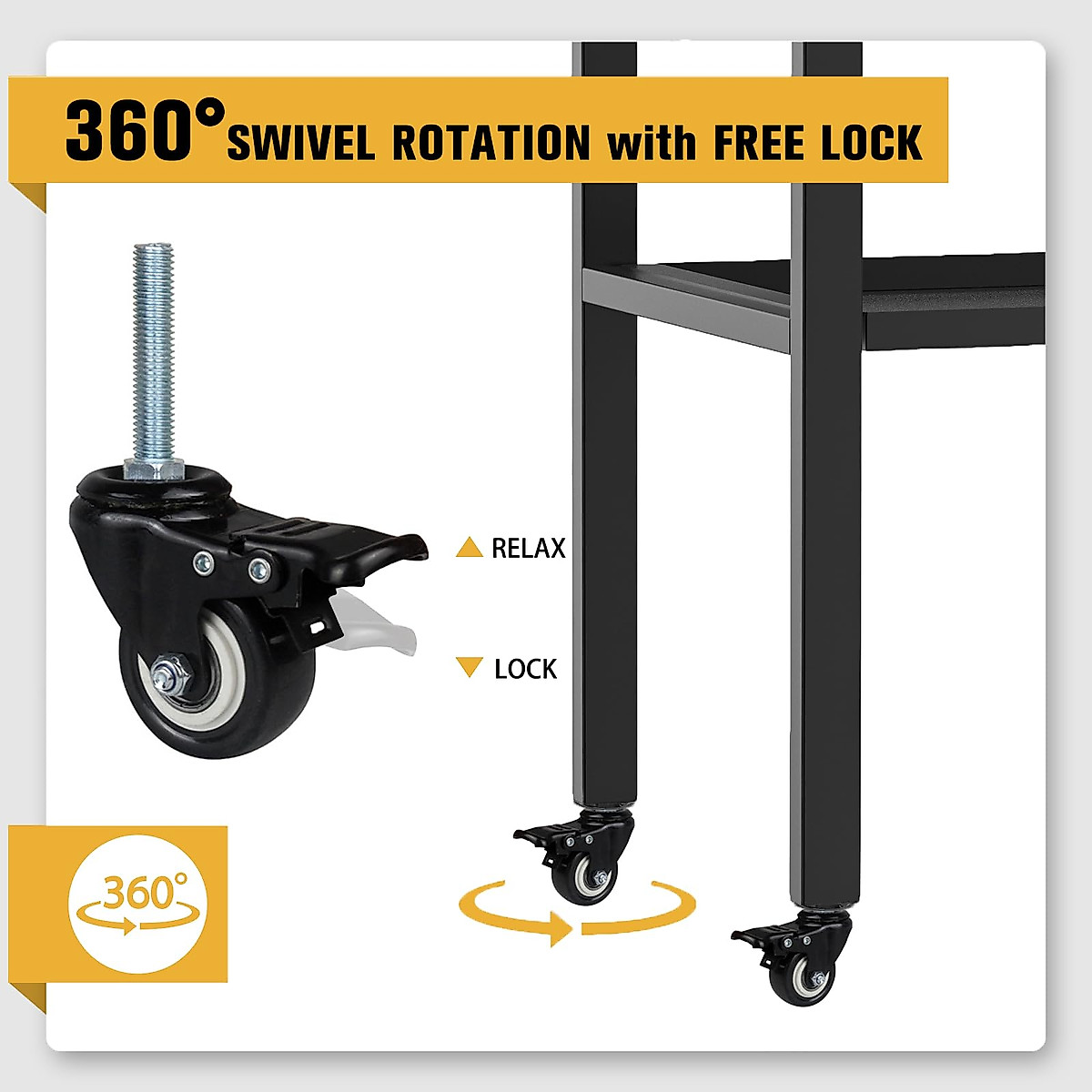 Petrirufun Universal Caster Wheels for Blackstone 28" Griddle, Griddle Wheels Parts for Blackstone Accessories with Brake, 360 Degree Silky Swivel, Fit for Blackstone 28 inche Griddle