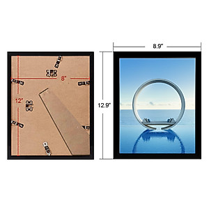 MENNTHUI 8x12 Black Picture Frame, Tabletop and Wall Mounting Horizontally or Vertically, Decoration for Photos, Paintings, Posters, Artwork