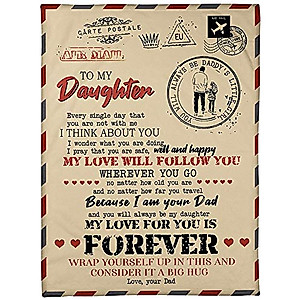 Blanket Customized A Letter to Daughter Love from Dad | Cozy Premium Fleece Blanket Size 50x60 inch Gift Family Awesome On Decor Home