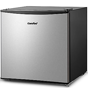 COMFEE' 1.7 Cubic Feet All Refrigerator Flawless Appearance/Energy Saving/Adjustale Legs/Adjustable Thermostats for home/dorm/garage Silver