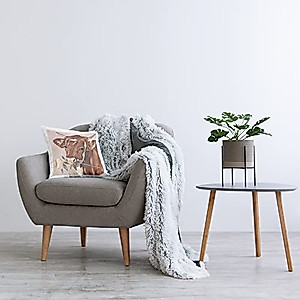 Stupell Industries Romantic Bull Cattle White Rose Over Pink Design by Annie Warren Pillow, 18 x 18, Brown