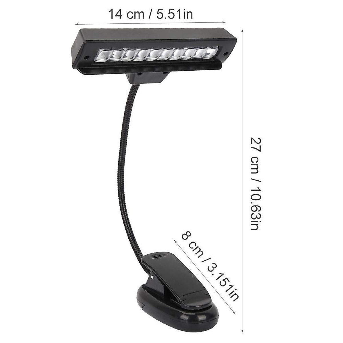 VBESTLIFE Music Stand Light, Portable Clip-on Position Adjustable LED Musician Lamp Reading Light for Music Stands Pianos Work Tables Desks Reading