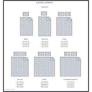 Laura Ashley Home - King Sheets, Soft Sateen Cotton Bedding Set - 4 Pieces, Sleek, Smooth, & Breathable Home Decor (Lorelei Dark Blue, King)