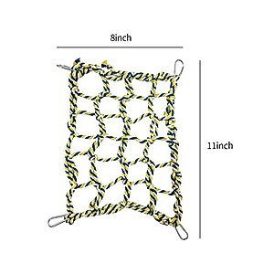 2 Pcs Pet Climbing Rope Net, Hammock Small Animal Activity Toy Bird Climbing Rope Ladder Ferret Cotton Rope Net Sets for Hamster Ferret Guinea Pig Chinchilla Cockatiel Parakeet Play