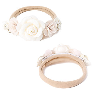 BFNAAgirl Baby Girl Floral Headband Nylon Flower Crown Elastic Hairband 3pcs Hair Accessories Gift for Girls (30#)