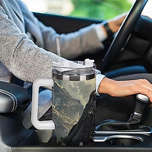 Death Dealer Viking On Horse 40OZ Tumbler Stainless Steel Travel Mug Water Bottle Car Cup Tea Cups with Lid White-style