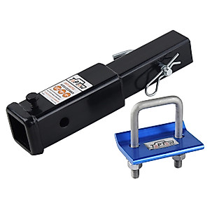 TOPTOW Hitch Extender, Fits for 2 inch Receiver, 8.5 inch Extension Length, Anti-Rattle Bolt, with Hitch Pin Kit and Anti Rattle Stabilizer