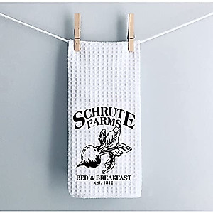 WCGXKO Funny TV Show Inspired Schrute Farms Bed & Breakfast Dwight Office Towel Housewarming Gift (Schrute Farms)