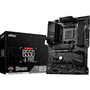 MSI B550-A PRO ProSeries Gaming PC Motherboard - AM4, DDR4, PCIe 4.0, SATA 6Gb/s, M.2, USB 3.2 Gen 2, HDMI/DP, ATX, AMD Computer Motherboards (Renewed)
