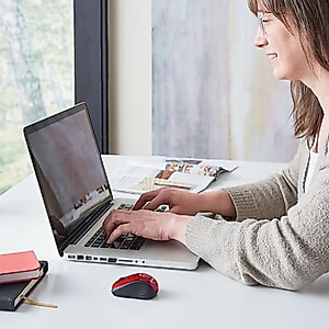 Verbatim 2.4G Wireless Mini Travel Optical Mouse with Nano Receiver for Mac and PC - Red
