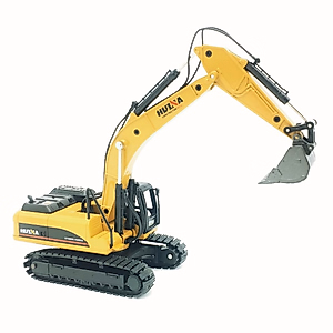 DDLONGDD Toy Excavator Metal Model 1:50 Scale Realistic Construction bulldozers for Kids and Collectors Boy Men's Toys Indoor/Outdoor Play, Sturdy Metal Construction, Ideal Sand/Beach Toy