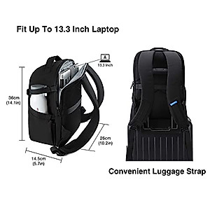 BAGSMART Camera Backpack, DSLR SLR Camera Bag Fits up to 13.3 Inch Laptop Water Resistant with Rain Cover, Tripod Holder for Women and Men, Black