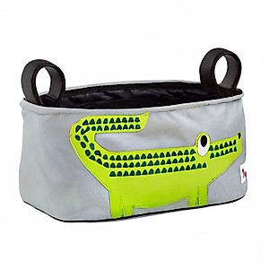 3 Sprouts Universal Stroller Organizer with Cup Holder - Durable Stroller Caddy Accessory for Storage, Stroller Bag, Crocodile