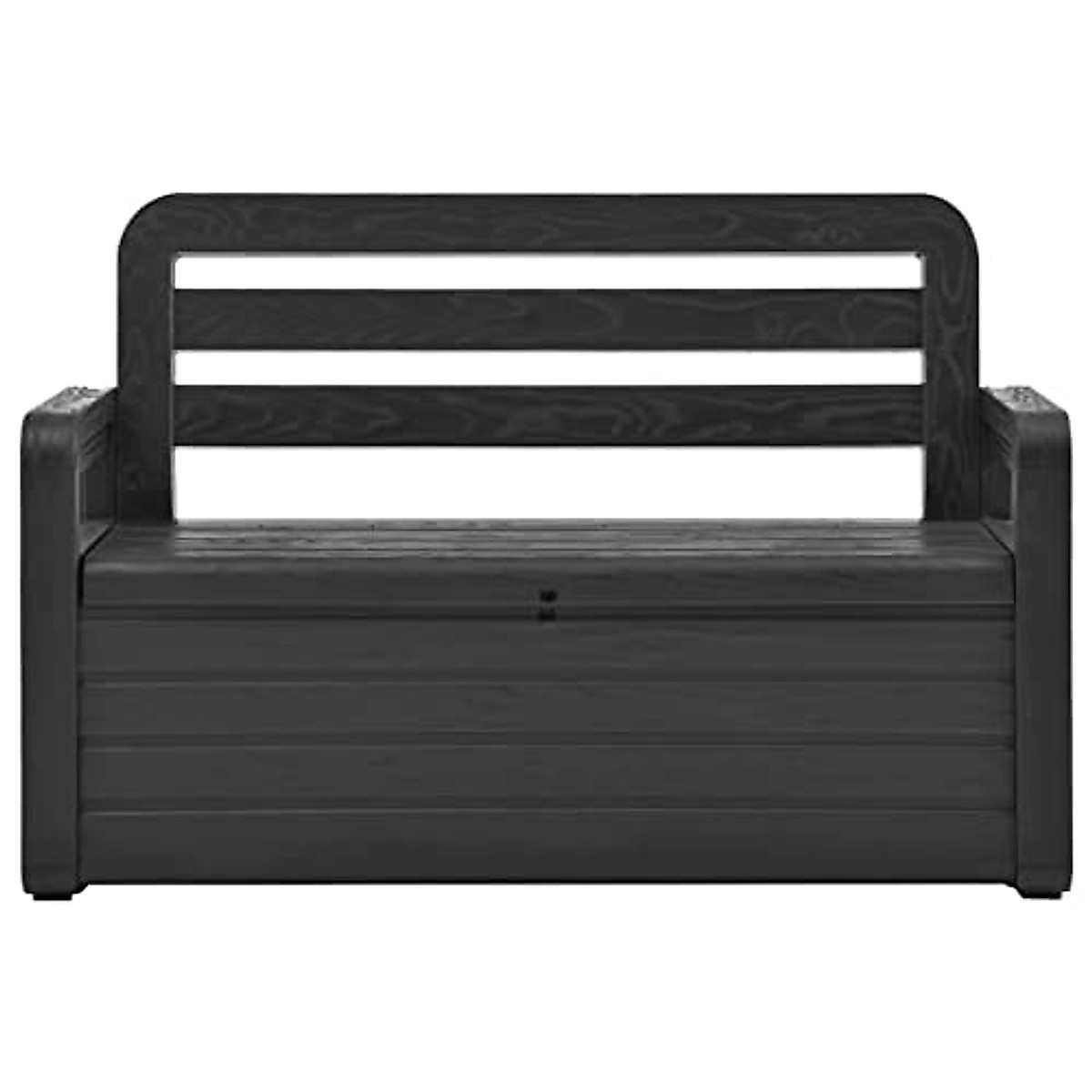 vidaXL Patio Storage Bench Garden Outdoor Balcony Backyard Terrace Lounge Seating Furniture Cushion Pillow Box 52.2" Plastic Anthracite