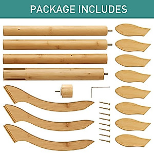 viewcare Coat Rack Free Standing, Adjustable Coat Tree with 8 Hooks, Bamboo Coat Stand for Entryway, Hallway, Corner, Bedroom & Office, Sturdy Coat Rack for Coats, Hats, Scarves, and Handbags